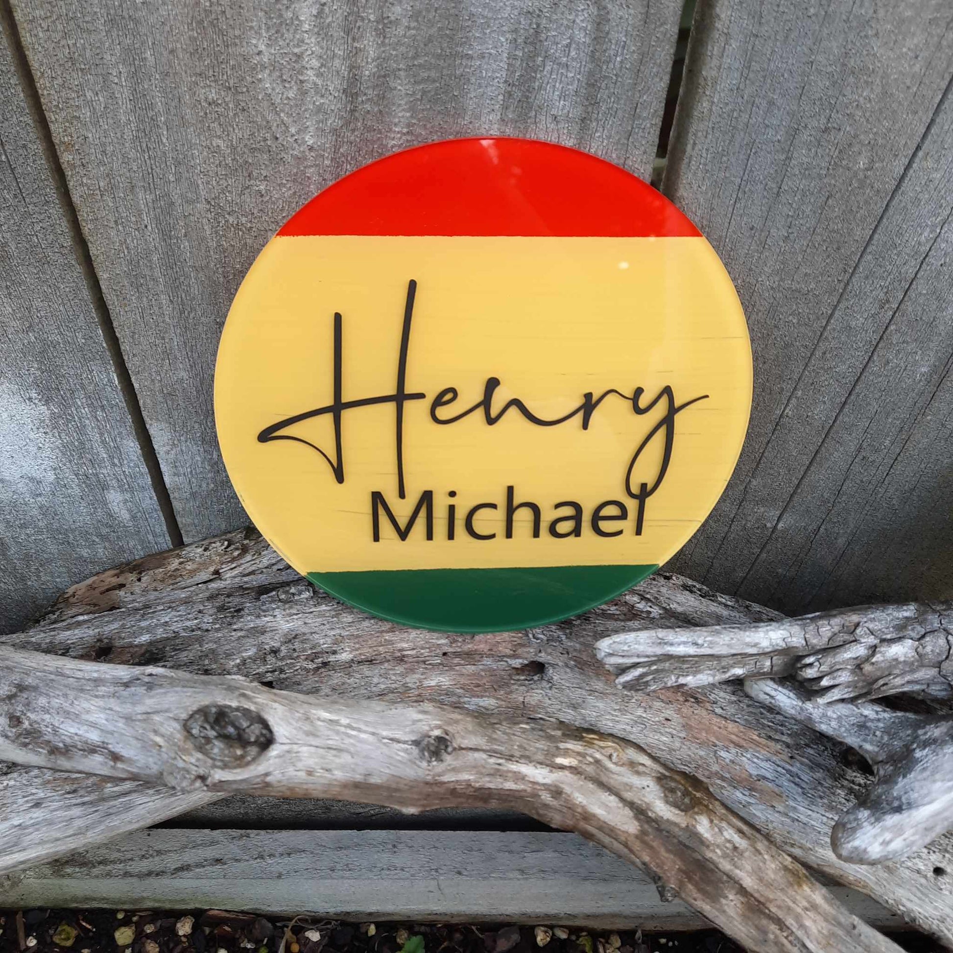 Acrylic Rasta Name Round Sign|Love Family Designs – LoveFamilyDesigns