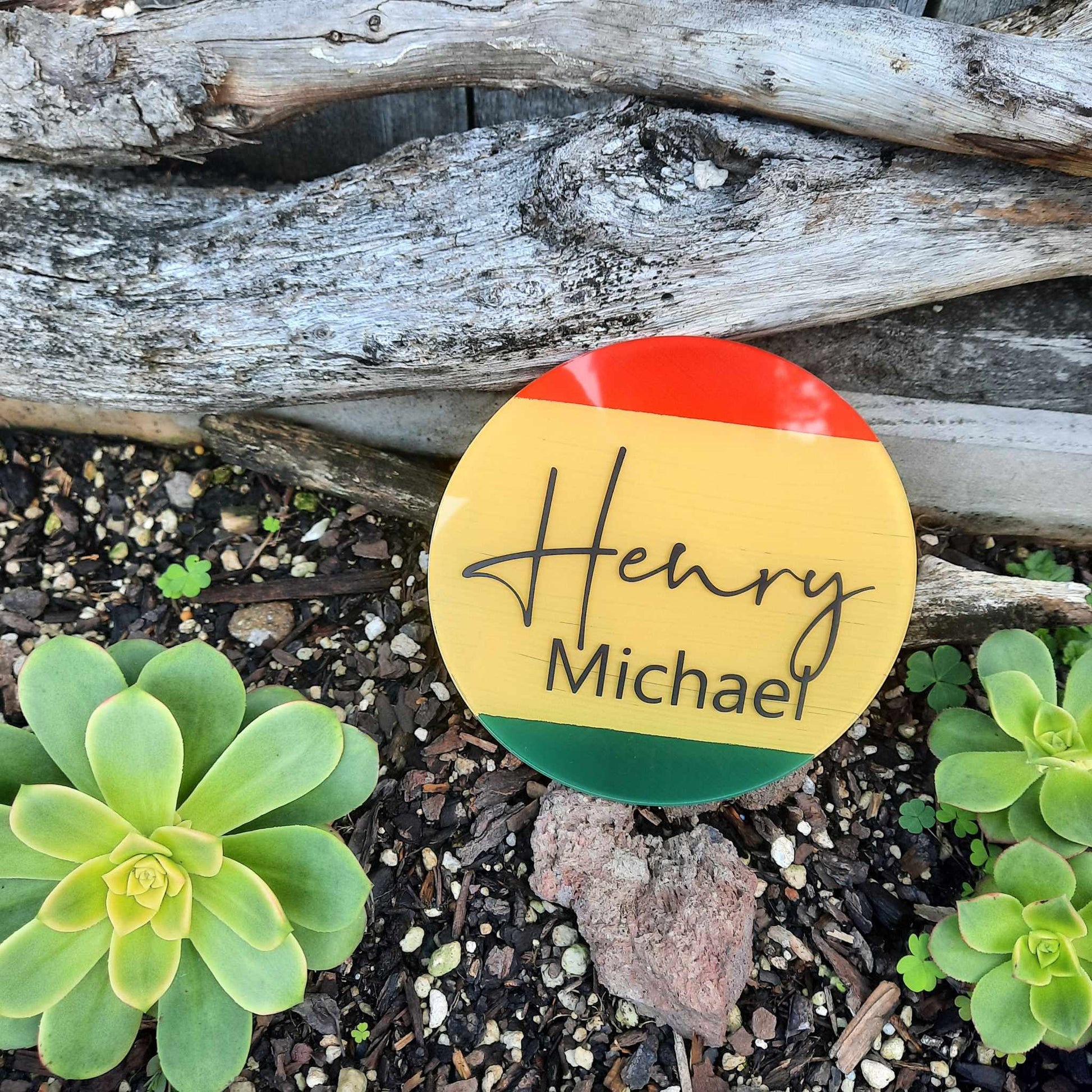 Acrylic Rasta Name Round Sign|Love Family Designs – LoveFamilyDesigns